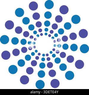 Black round halftone texture. Dotted radial swirl or tornado shape ...