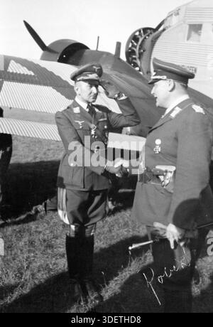 Division commander, Lieutenant General Hermann Meyer-Rabingen (standing ...
