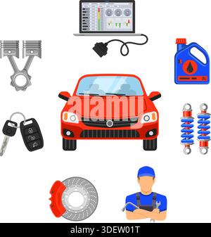 Repair site icons set, flat style Stock Vector Image & Art - Alamy