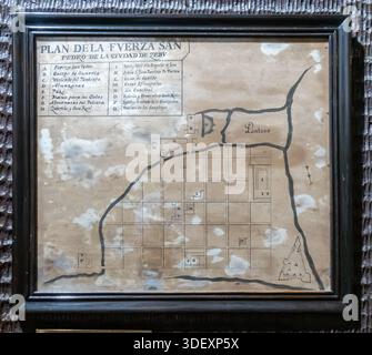 This historical plan from the 18th century shows the layout of the ...