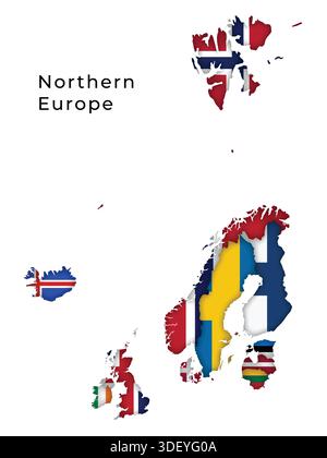 Northern Europe map. Iceland Ireland United Kingdom Denmark Norway ...