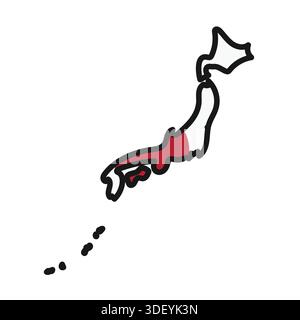 JAPAN Map with flag in body Stock Vector Image & Art - Alamy