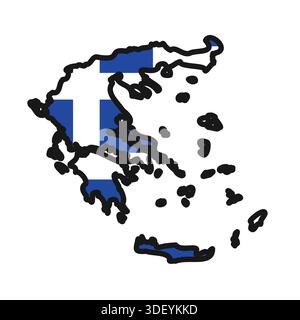 GREECE Map with flag in body Stock Vector Image & Art - Alamy