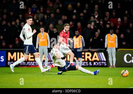 Wrexham's Sam Smith during the Emirates FA Cup third round match at ...