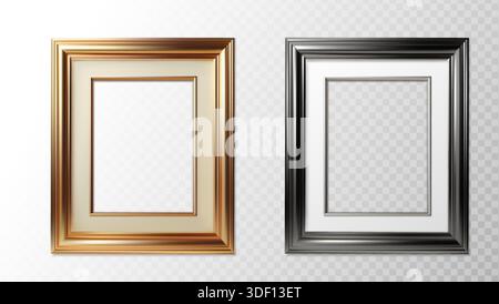 Luxury gold frame icon. Realistic illustration of luxury gold frame ...