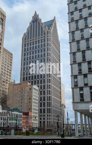 Ally Detroit Center with Modern and Neo Gothic style at 500 Woodward ...