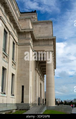 Scenic back view large modern luxury cruise ship liner under ...