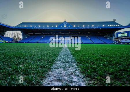 A ground shot showing the pitch and the Emirates FA Cup banner during ...