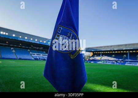 A ground shot showing the pitch and the Emirates FA Cup banner during ...