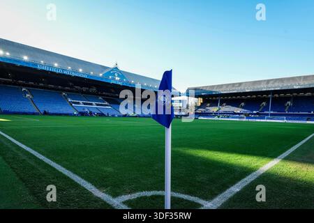 A ground shot showing the pitch and the Emirates FA Cup banner during ...