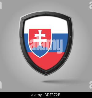 Shield with the colors of Slovakia flag - original RGB color - icon ...