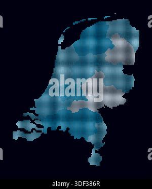 Netherlands dotted map. Digital style map of the country on white ...