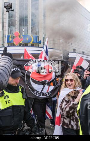 Bristol, UK. 10th Jan, 2026. Anti-racism activists are pictured as they ...