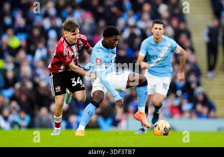 Manchester City's Ryan McAidoo during the Emirates FA Cup third round ...