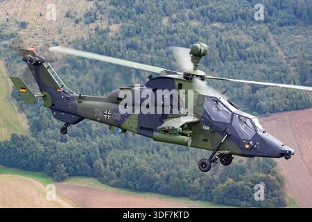 Air-to-air photograph of a German Army EC-665 Tiger UHT helicopter ...