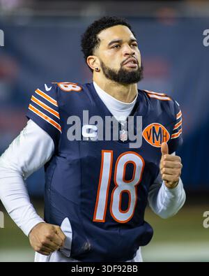 January 18, 2026: Chicago Bears quarterback Caleb Williams (18) walks ...