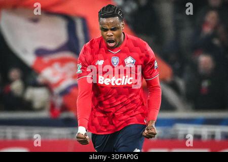 Nathan NGOY of Lille celebrates his goal during the French Cup, round ...