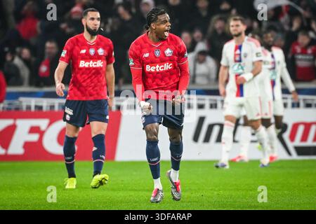 Nathan NGOY of Lille celebrates his goal during the French Cup, round ...