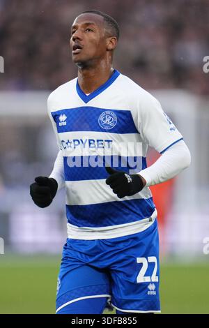 Richard Kone of Queens Park Rangers warms up during the Stoke City v ...