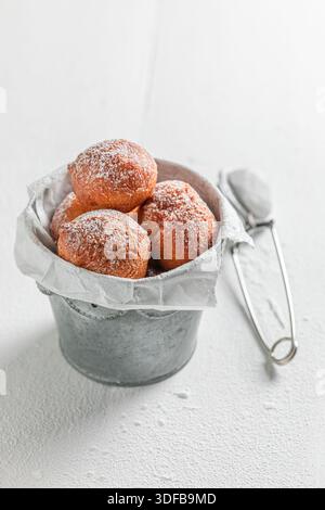 Sweet and fresh mini doughnuts ready to eat Stock Photo - Alamy
