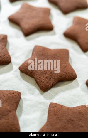 Step-by-Step Chocolate Gingerbread Cookies with Star-Shaped Cutouts ...