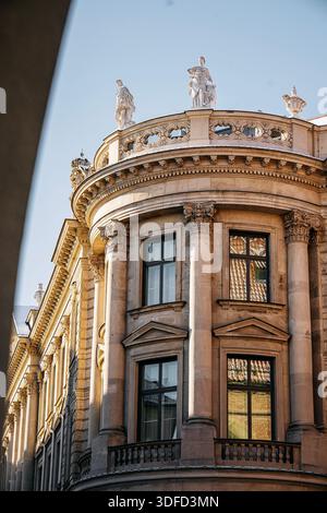 Monumental Classical Building In Munich: Curved Stone Facade With ...