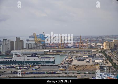 Port Vell Ariel Tramway to Montjiics,Barcelona,Spain Stock Photo - Alamy