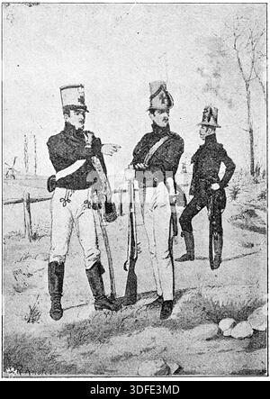 Volunteer Saxons (1814). Illustration of the 19th century. Germany ...