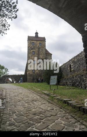 BURG STOLPEN, GERMANY - AUGUST 28, 2022: Medieval fortress on a basalt ...