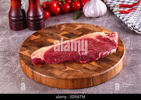 Raw beef sriploin marble beef steak Stock Photo - Alamy