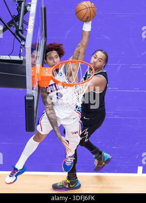 Philadelphia 76ers' Kelly Oubre Jr. plays during an NBA basketball game ...