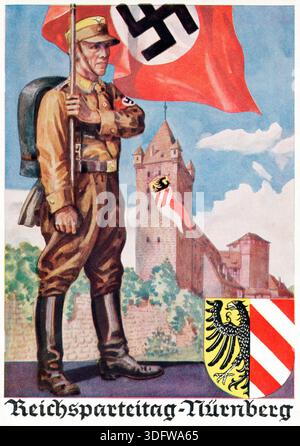 1930s Nazi Third Reich propaganda poster titled 'WHO NEEDS SECURITY IN ...