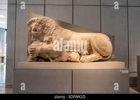 Parts of the metopes (Museum of Acropolis, Athens, Greece Stock Photo ...