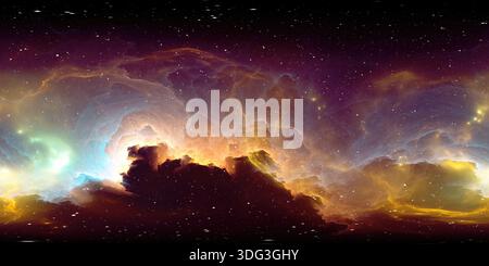 360° view of 360 degree space background with nebula and stars ...