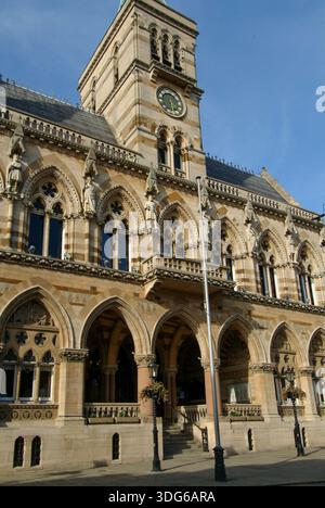 Guildhall frontage seen from street, Northampton, East Midlands ...