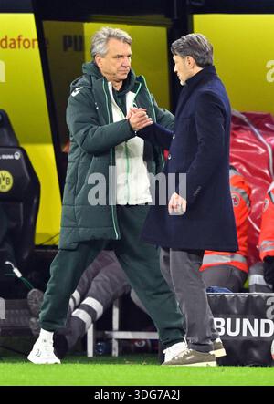from left Trainer [coach] Niko Kovac (Dortmund), Moderator Andrea ...