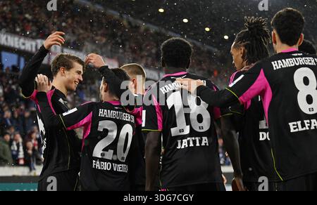 1:0 Goal, celebration, goal scorer Fabio Vieira (HSV Hamburg) Hamburg ...