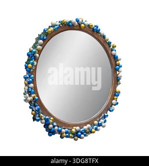 Christmas frame decorated isolated on white background with copy space ...