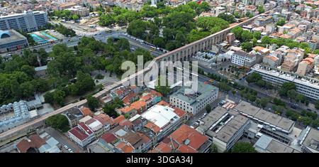 Located in Istanbul, Turkey, the Bozdogan Aqueduct was built during the ...