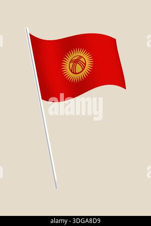 kirghizia flag, vector illustration on a white background Stock Vector ...