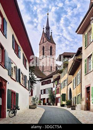 Alley at Nadelberg, Old Town, Basel, Canton Basel-Stadt, Switzerland ...
