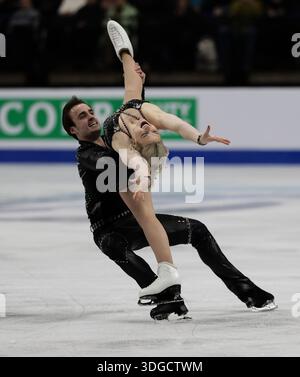 Olivia Smart and Tim Dieck of Spain compete during the ice dancing free ...