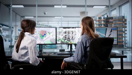 Urban Engineer Utilizing 3D BIM Model For GIS Mapping Training Stock ...