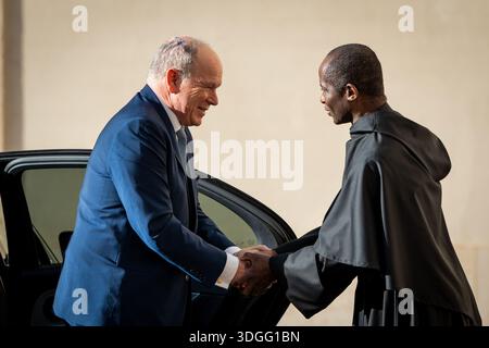 Pope Leo XIV arrives at Monaco Heliport in Monte Carlo, Monaco ...