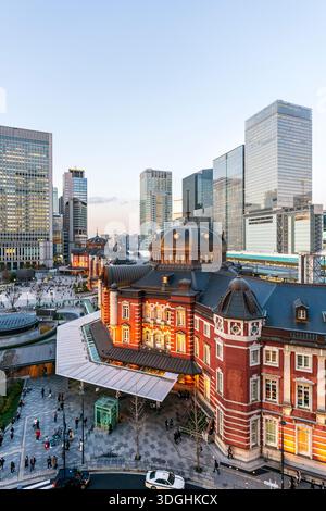 KITTE roof garden viewpoint of the red brick Tokyo Station, with ...