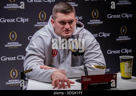 Indiana Hoosiers center Pat Coogan is interviewed during the team ...