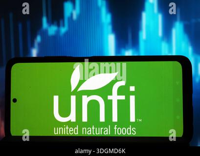 In this photo illustration, the UNFI (United Natural Foods) logo is ...