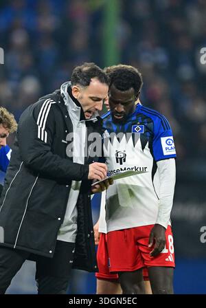 from left Bakery Jatta, Coach Merlin Polzin (HSV Hamburg) Hamburg ...