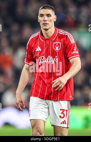 Nikola Milenkovic of Nottingham Forest During the Nottingham Forest and ...