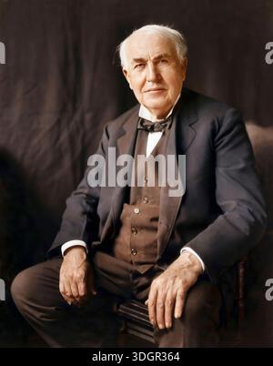 Thomas Edison (1847-1931), American inventor, circa 1900s. Courtesy ...